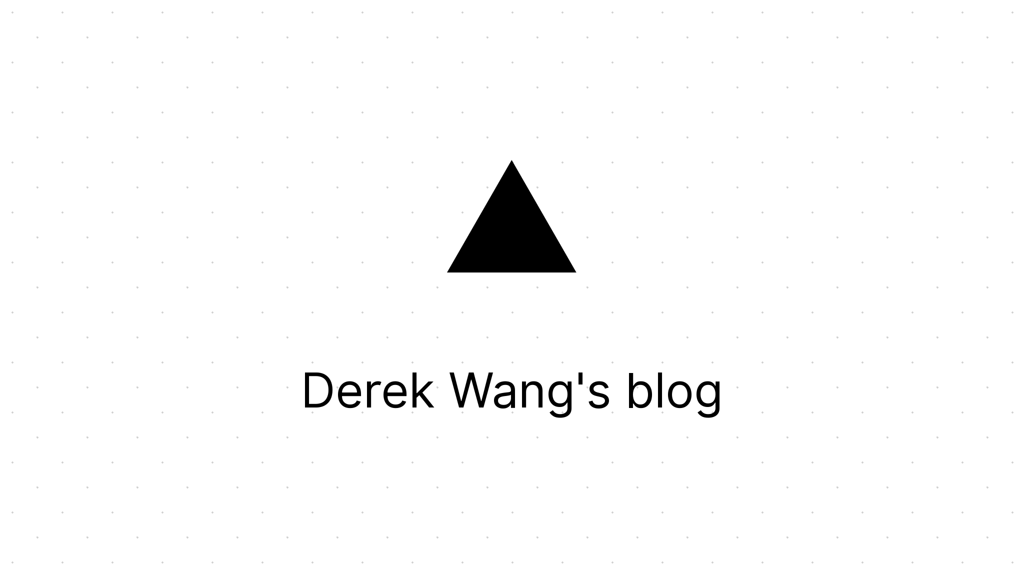 Derek Wang's blog